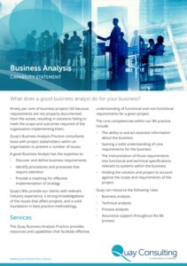 Capability Statements | Project Management Consultants | Quay Consulting