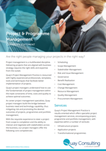 Capability Statements | Project Management Consultants | Quay Consulting