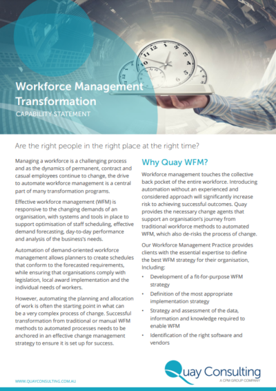 Capability Statements | Project Management Consultants | Quay Consulting